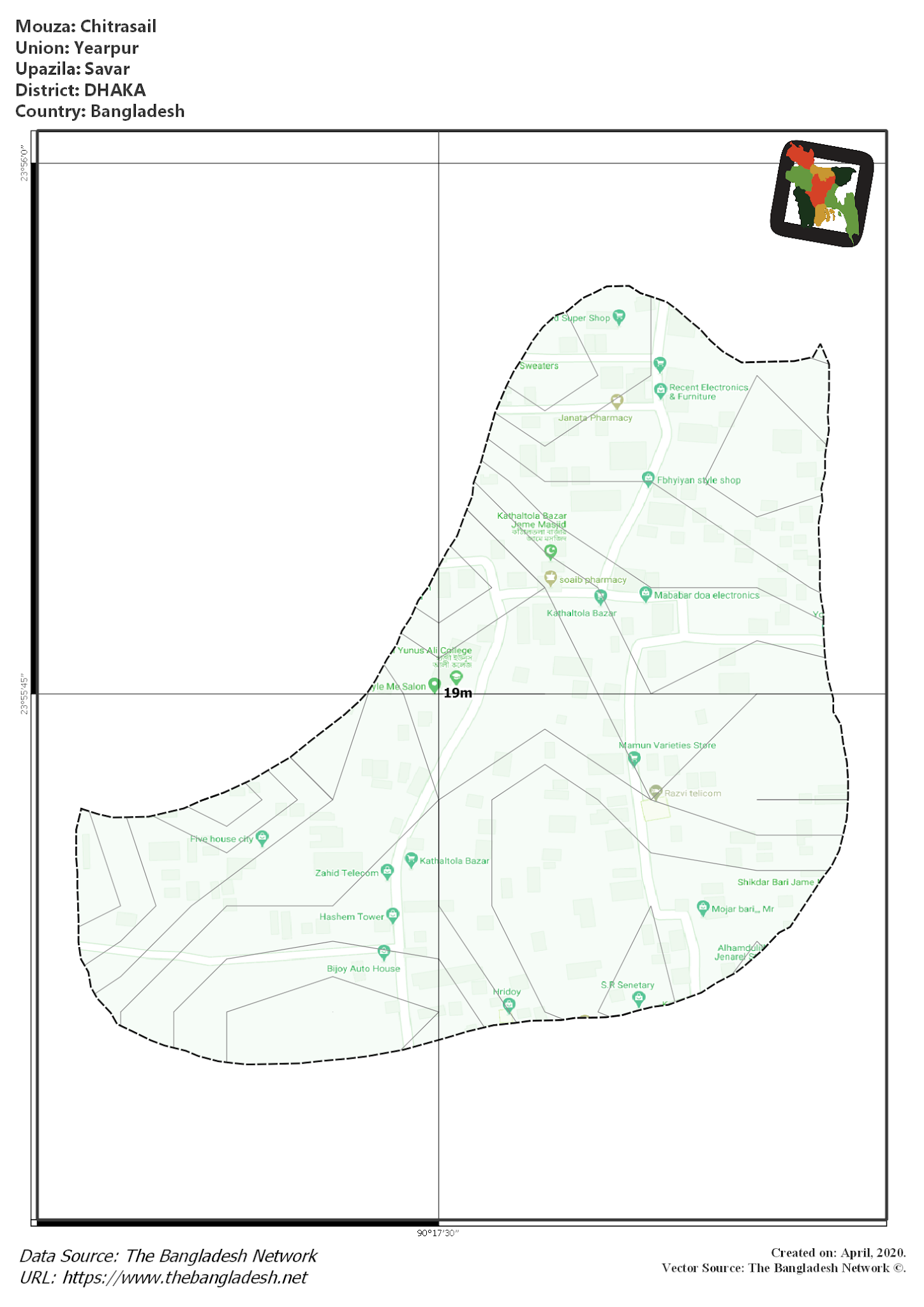 Map of Chitrasail Mouza, Savar, Dhaka