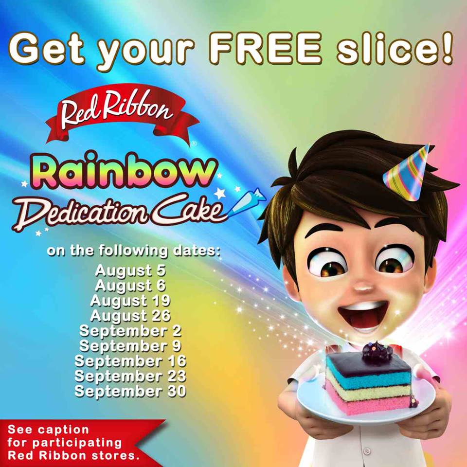 Manila Shopper: FREE Red Ribbon Dedication Cake Promo: Aug-Sept 2017