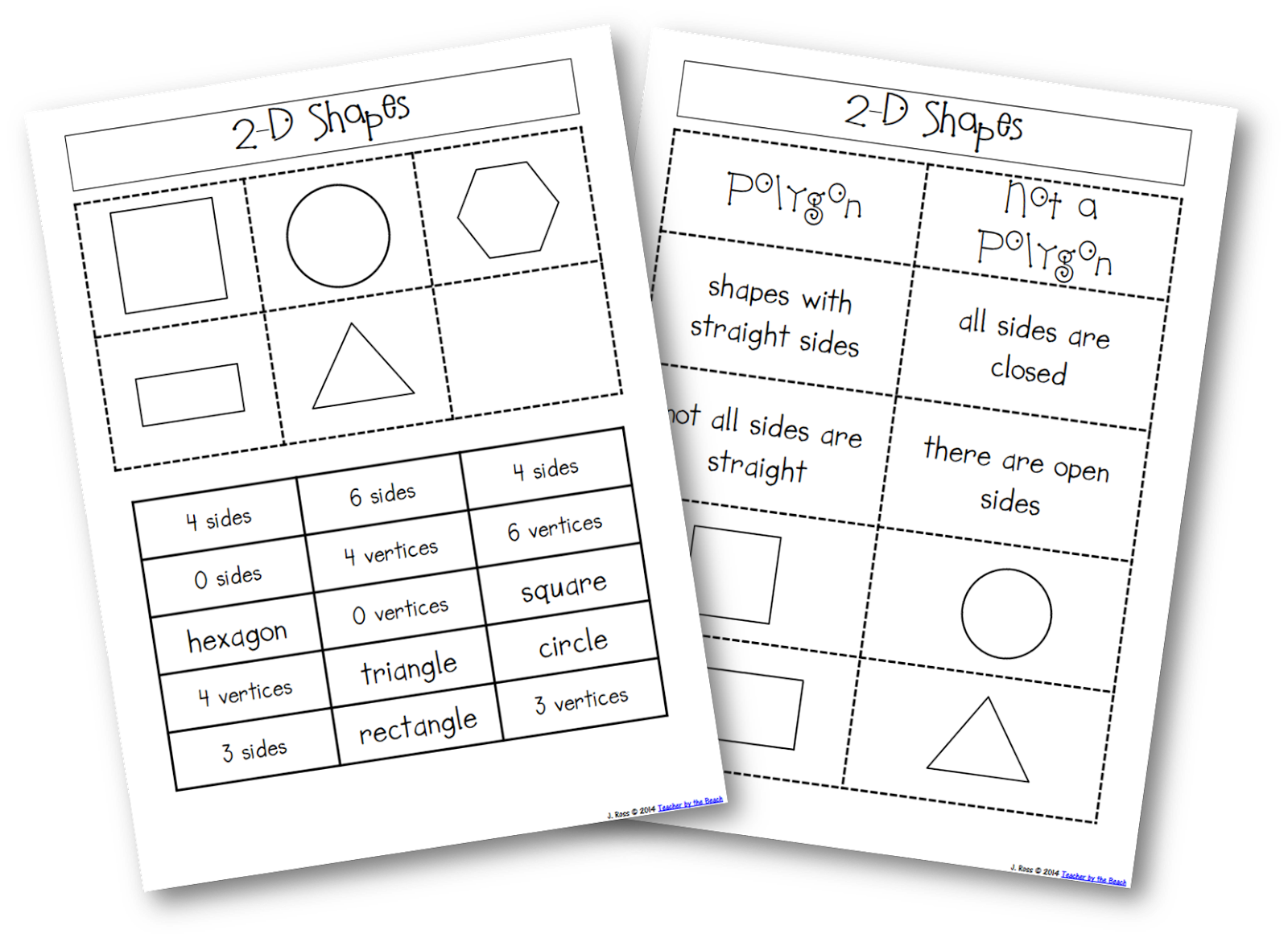 Fun with 2-D Shape Friends - Teacher by the Beach