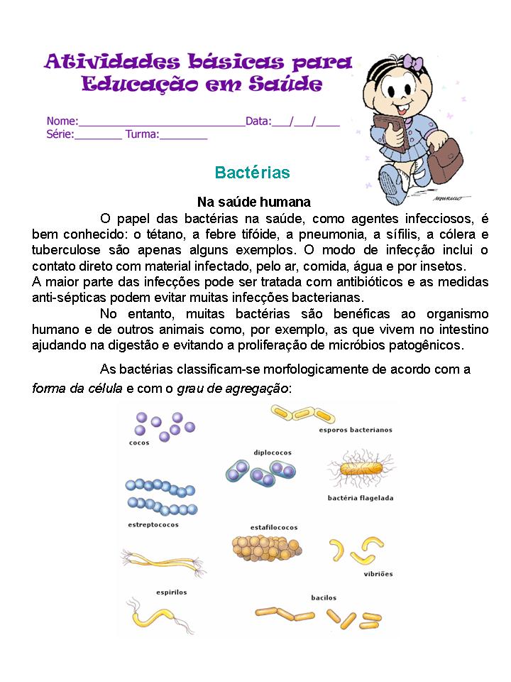 Atividades Básicas para Educação em Saúde: Bactérias