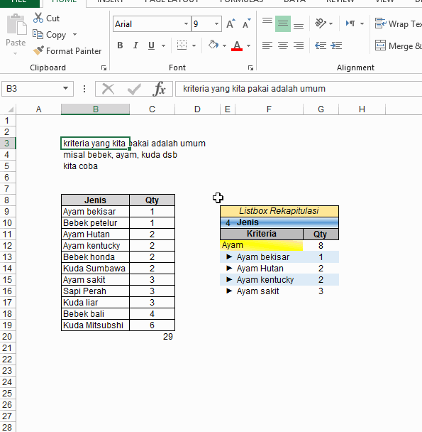Belajar Menggunakan Microsoft Excel dan VBA: LISTVIEW DATA non VBA