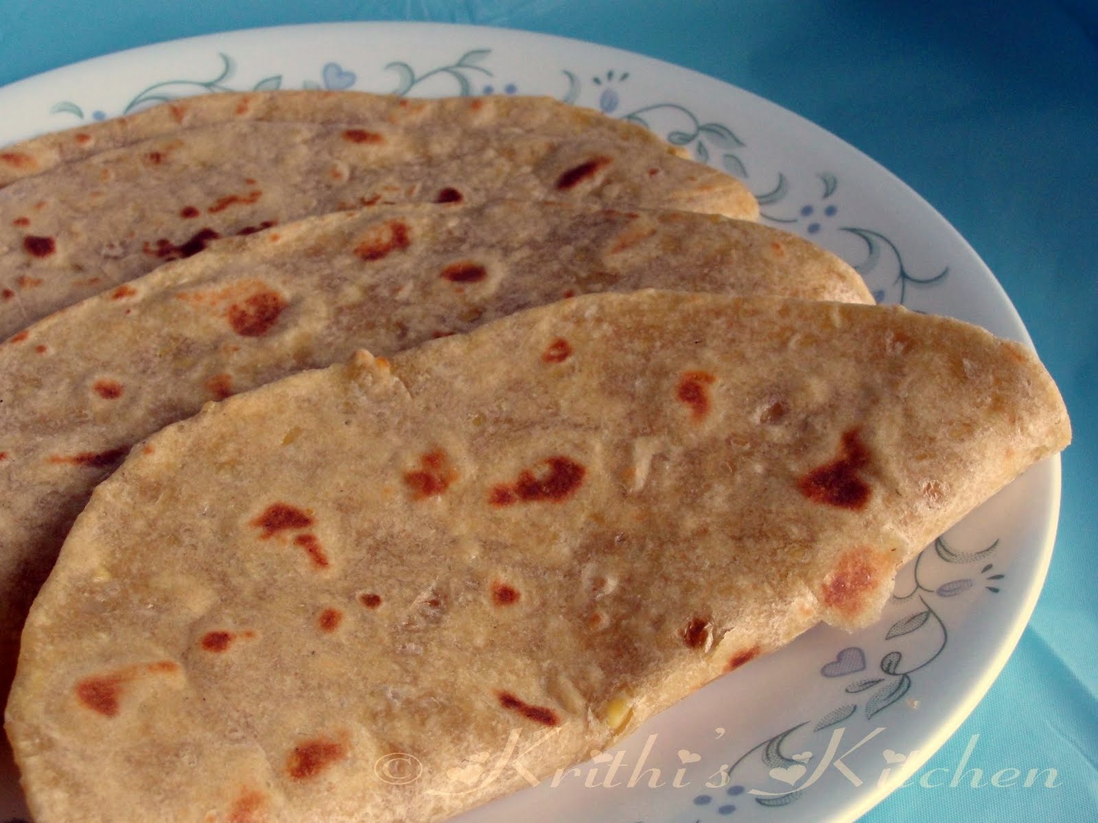 Krithi's Kitchen: Dhal Chapathi | Roti Paratha Recipes
