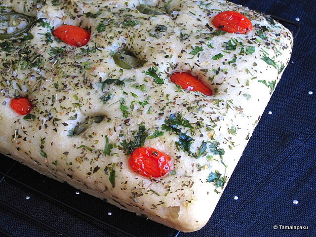 Herbed-Spicy Focaccia Bread ~ Tamalapaku