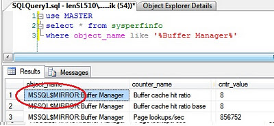 SQL Server: Named instance perfmon counters