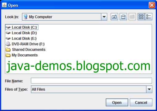 How To Set Default System Icons In Jfilechooser — Java Demos