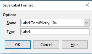 Format Label Tom & Jerry 104 - LibreOffice