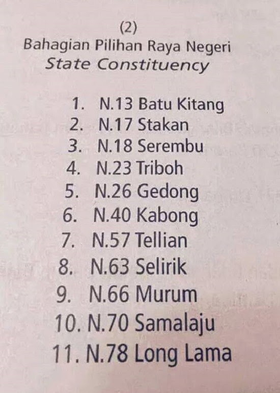 UnReportedNews™®: Sebelas Bahagian Baru Pilihan Raya Negeri Sarawak ...