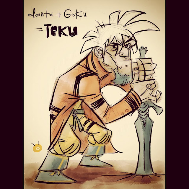 dirtiehand: Battle#17-Character Mashup [son goku + dante (devil may cry)]