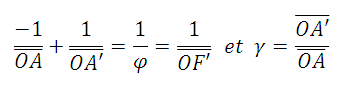Cours d'Optique Géométrique Chapitre 5