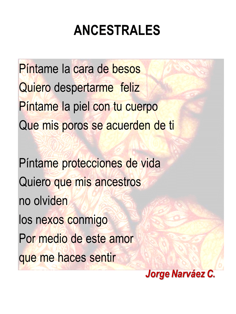 CUENTOS URBANOS Y OTROS POEMAS: ANCESTRALES