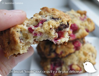 Biscuits canneberges choco-noix - Jasmine Cuisine