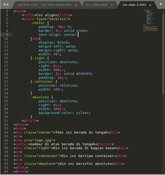 Tutorial CSS Align - Unique Programmer
