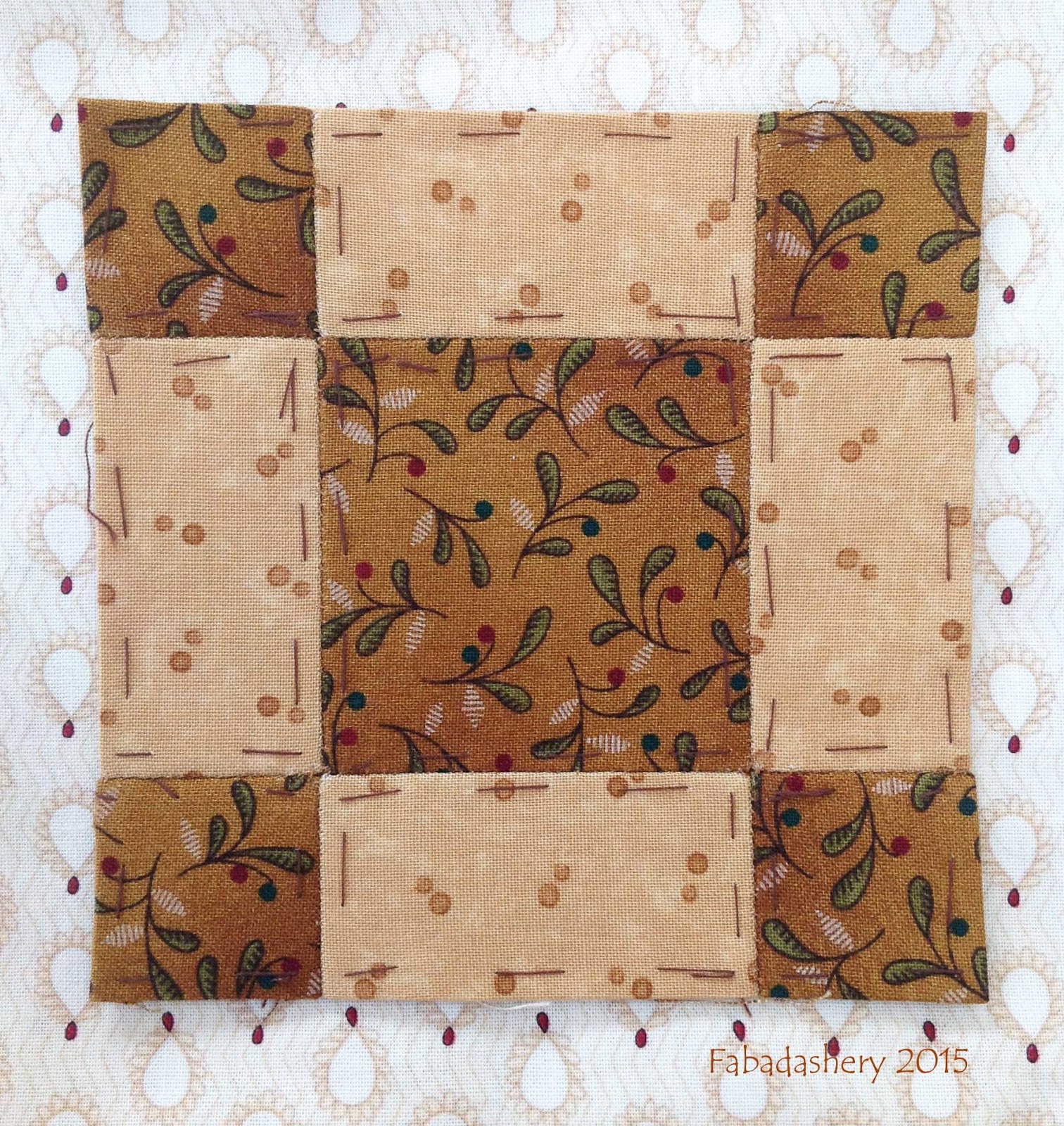 Fabadashery: Dear Jane Quilt - Block A6 Uncle Homer