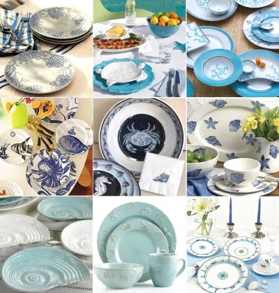 Beach Dinnerware Sets & Table Decor Accessories - Coastal Decor Ideas ...