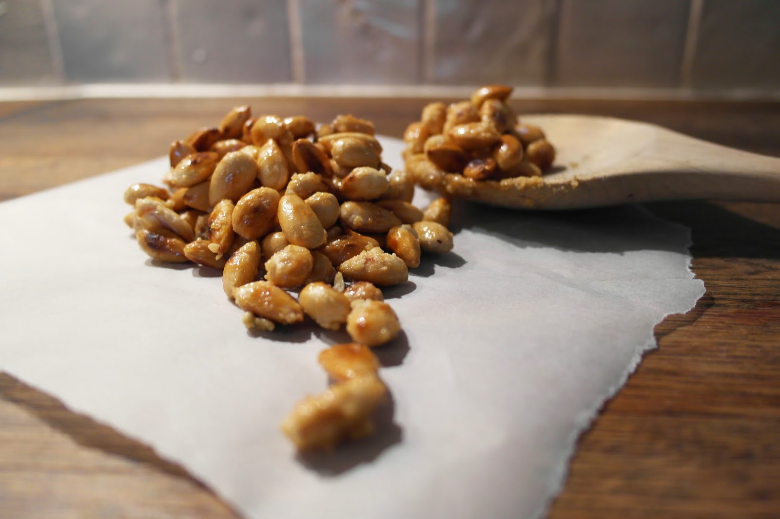 Rostad mandel och ruccola: Kanderade mandlar