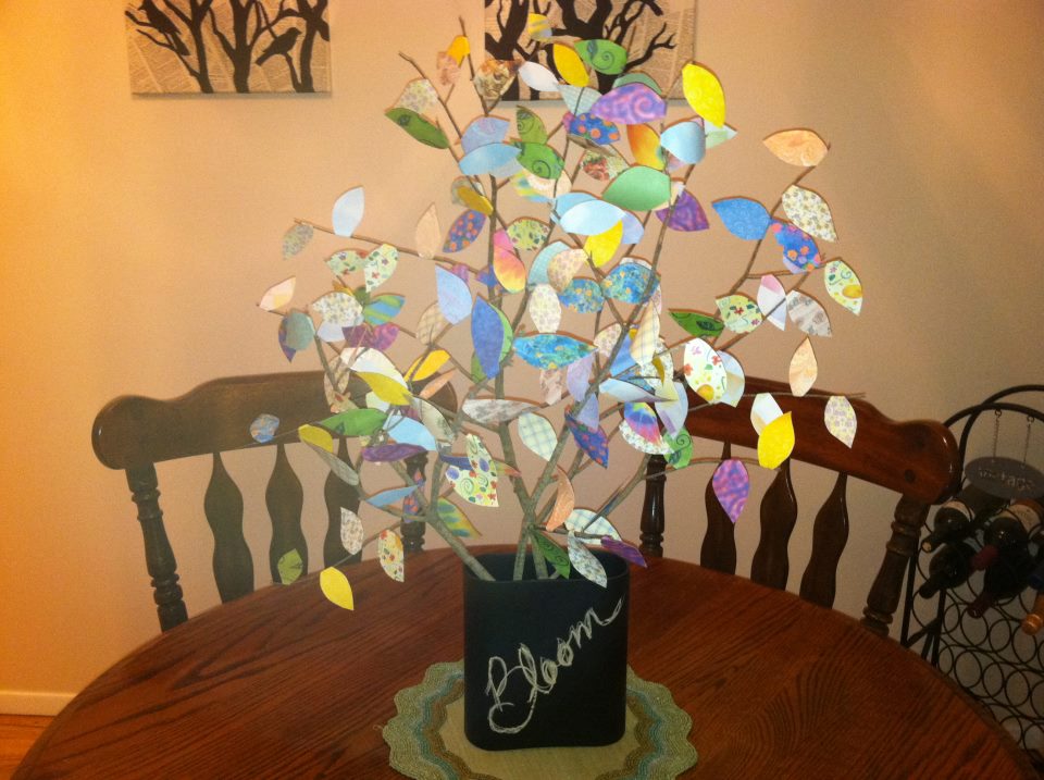 CrEatE: Projects by Jamie: Scrapbook Paper Tree Branch Centerpiece
