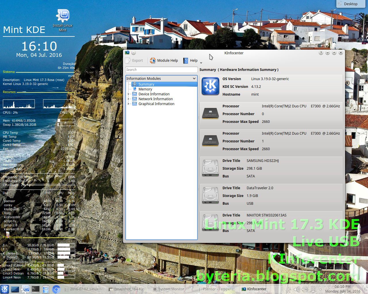 Byteria: Linux Mint 17.3 KDE em Live USB