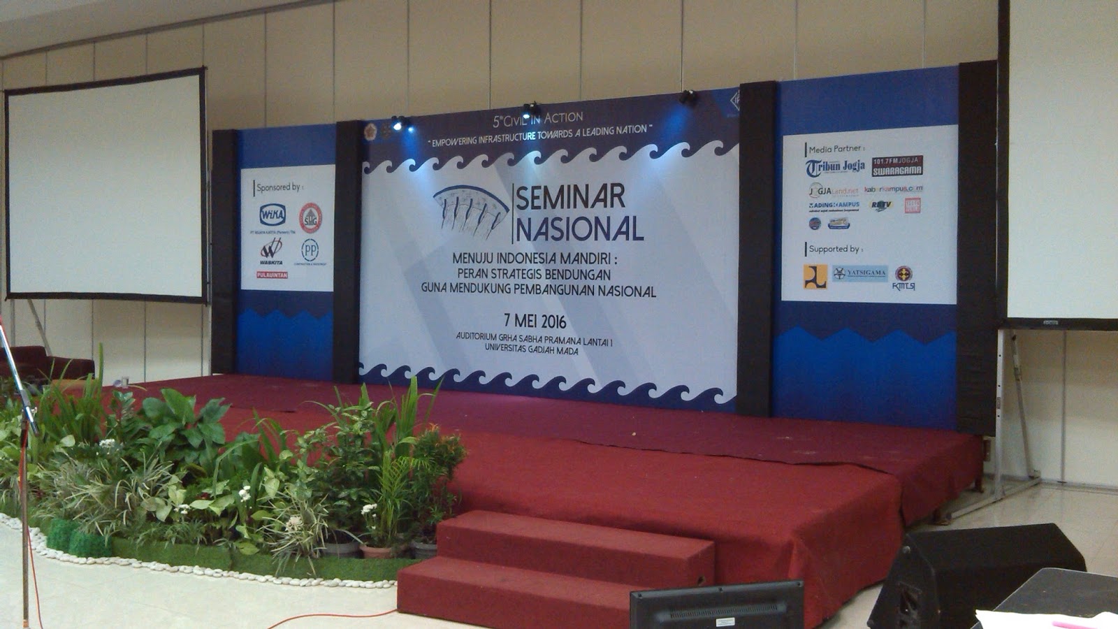 jasa backdrop dijogja: backdrop event seminar di gsp ugm