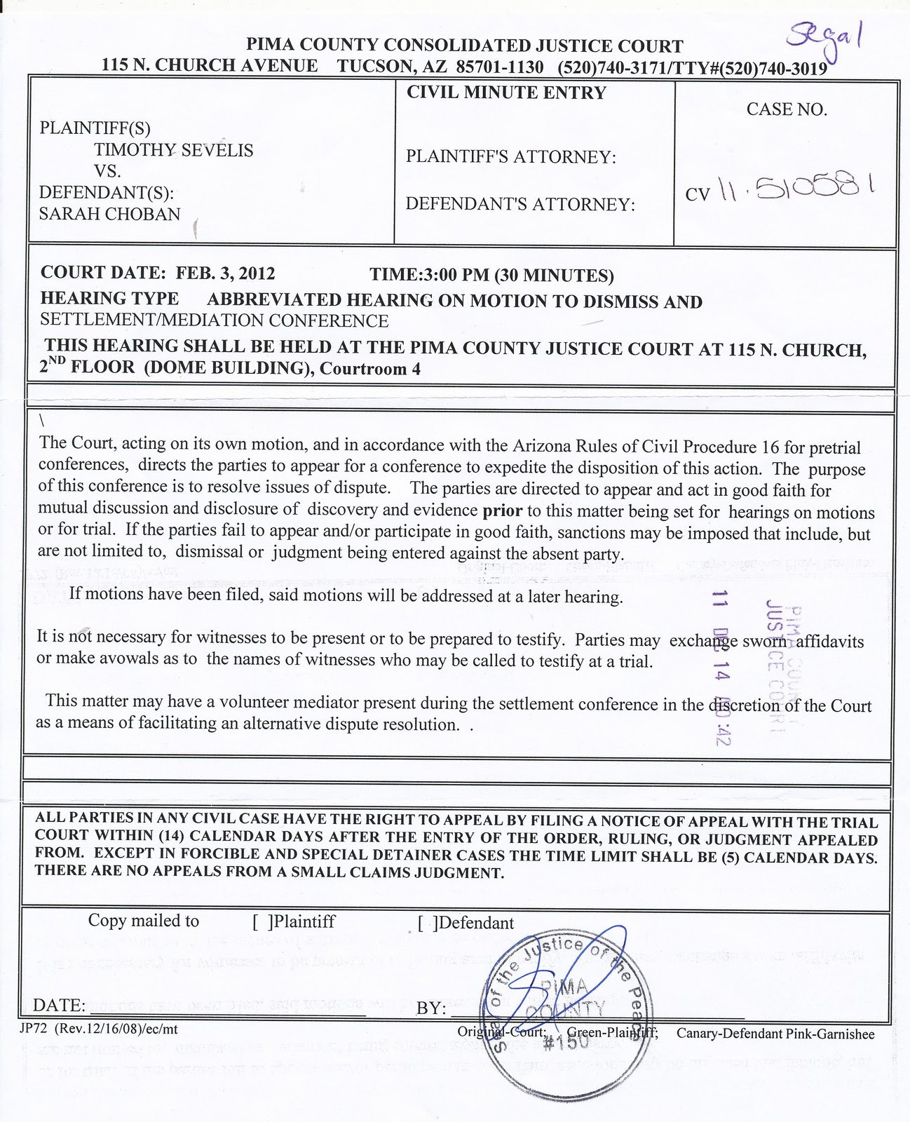 WeidnerApartment HomesHorrorStory: Pre-Trial Conference February 3, 2012
