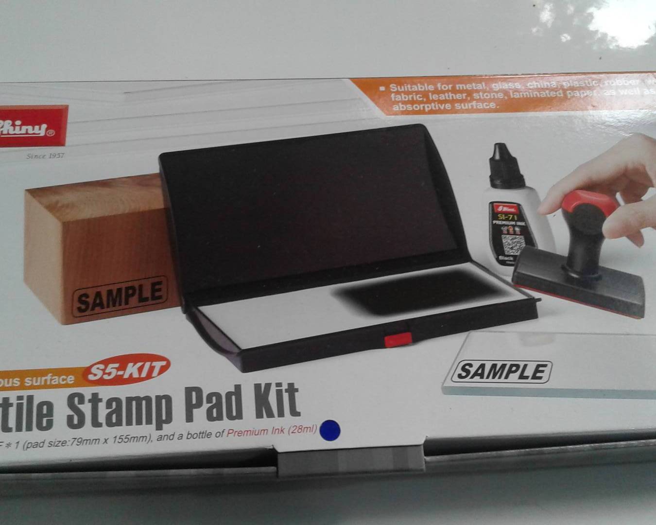 stempel shiny : tinta permanent tinta plastik