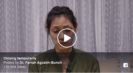 Dr. Farrah Agustin-Bunch heartfelt message for her patients in line with the closure order from ...