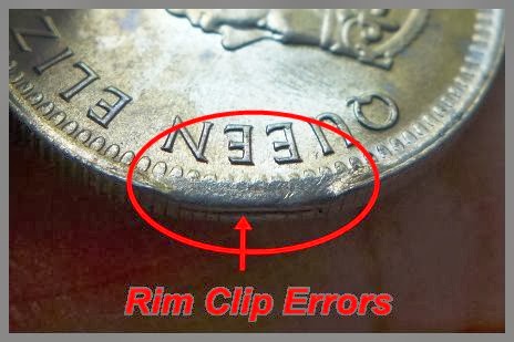 1961H 10 CENTS-RIM CLIP ERRORS WITH BLAKESLEY EFFECT | Error coins