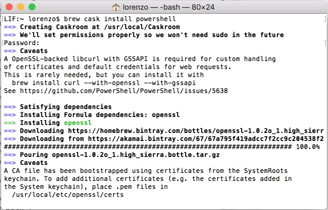Lorenzo Moglie - Notes: MAC - Installare PowerShell Core