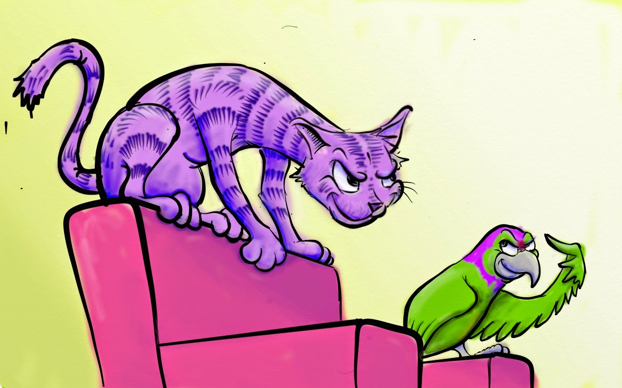 Tail o' the Rat: Cat and Parrot