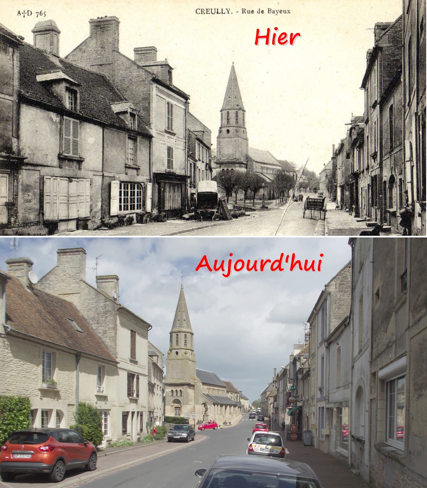 Creully d'hier et d'aujourd'hui - La rue de Bayeux