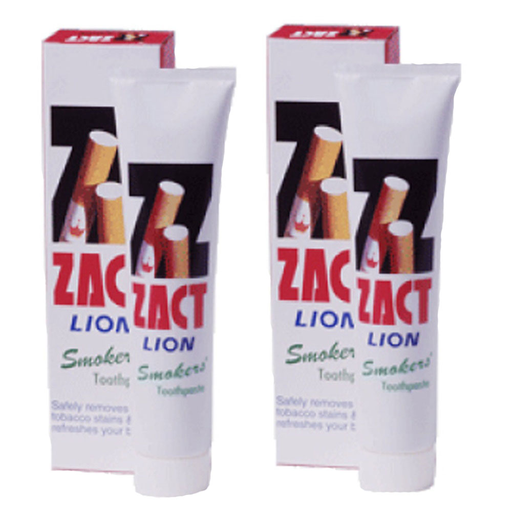 ยาสีฟันขจัดคราบ Zact แซคท์ สูตรสำหรับผู้สูบบุหรี่ และ สำหรับผู้ดื่มชากาแฟ