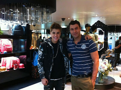 Justin Bieber: Justin Bieber Shopping Bagpack at MCM Store in London