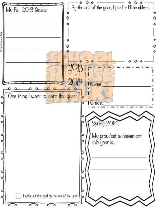 Schoolhouse Talk!: Beginning of the Year Speech Time Capsule