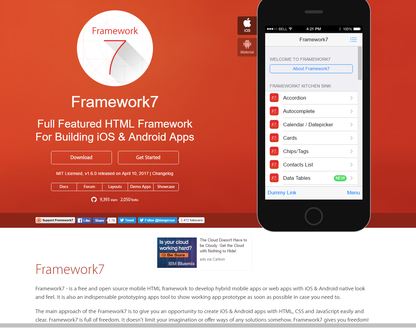 Autoria e Design para Web: Framework7