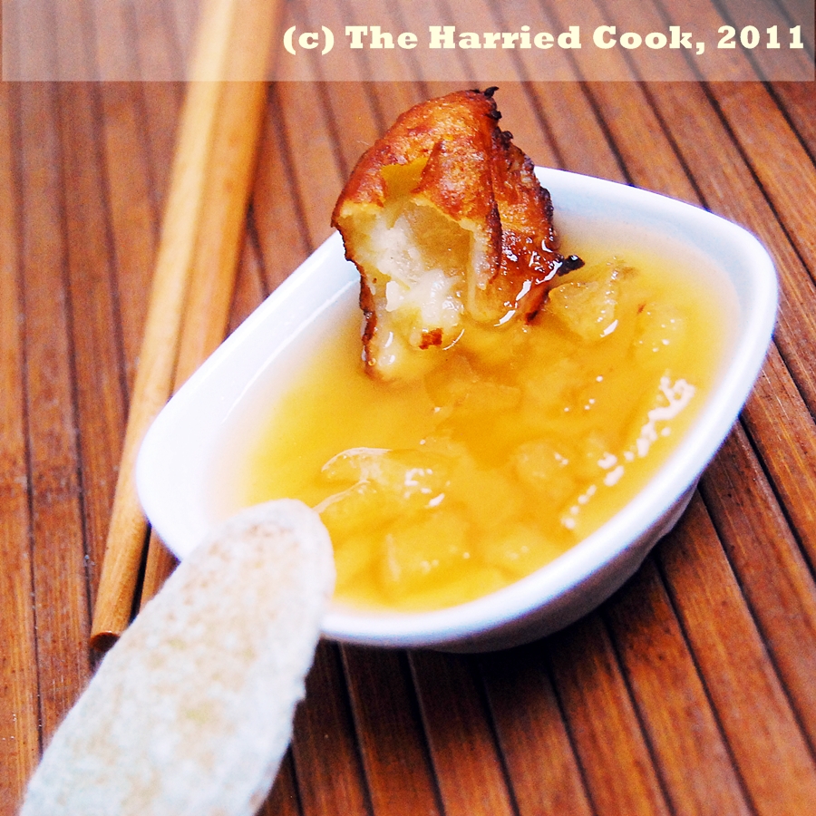 The Harried Cook: Pineapple Choux Fritters w/ Ginger Honey Dipping Sauce