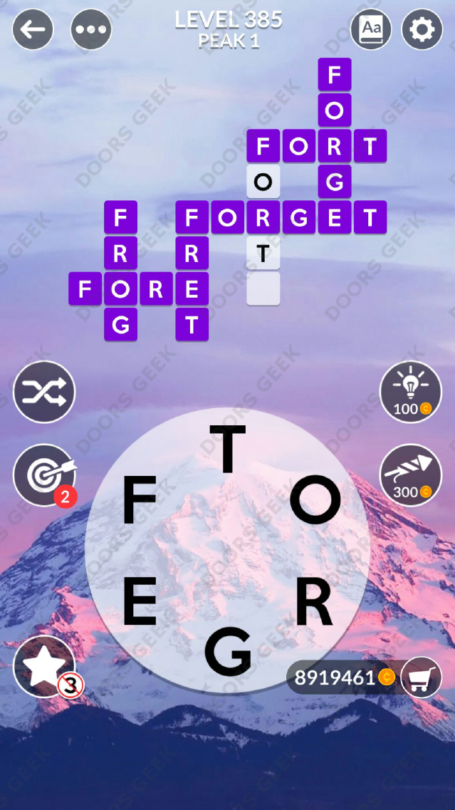 Wordscapes Level 385 Answers ~ Doors Geek