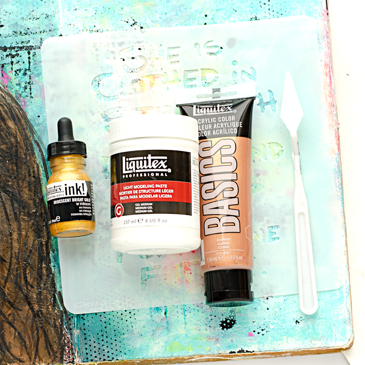 Mixed Media Tutorial: Rose Gold Glimmer Modeling Paste - Heather ...