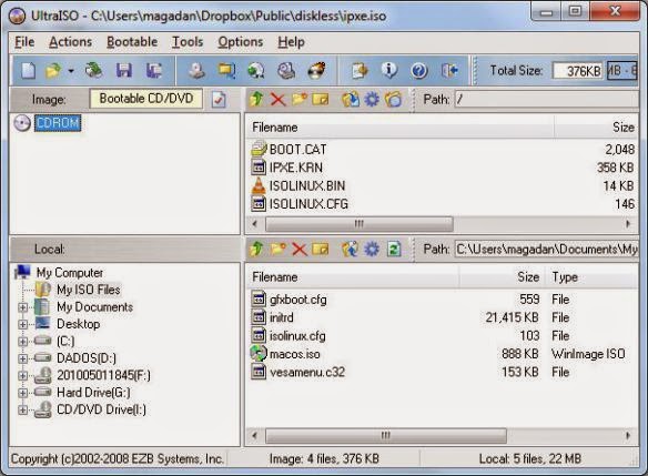 How-To Diskless AoE – 07 Rebuilding the file ipxe.iso with UltraISO