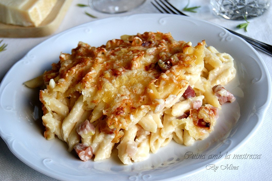 Cocina con Mina: Macarrones gratinados con jamón