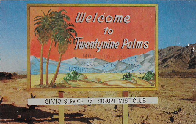 *Postcard Gems: Welcome to Twentynine Palms