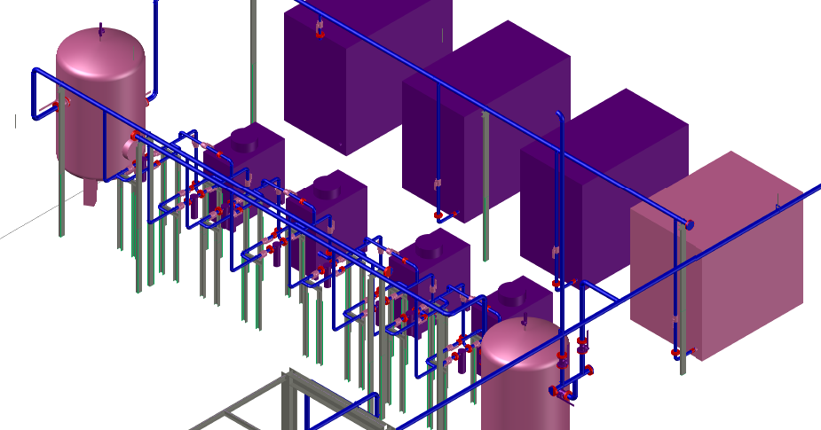 Autocad MEP : 3D Layout for Air Compressor Room