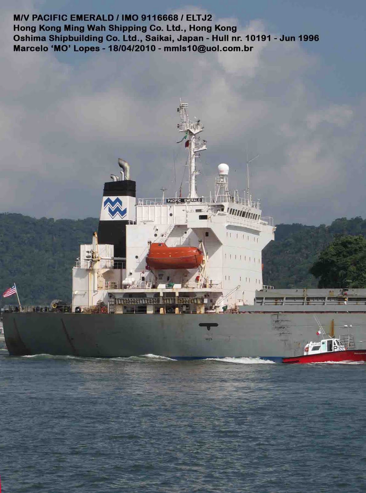 Santos Shiplovers: M/V Pacific Emerald / ELTJ2 - Suspendendo de Santos ...