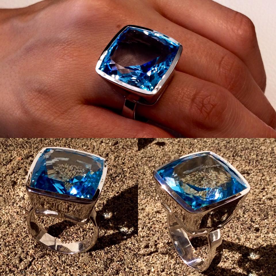 Selección de Anillos Hermosos: Hermoso anillo cuadrado de plata con ...