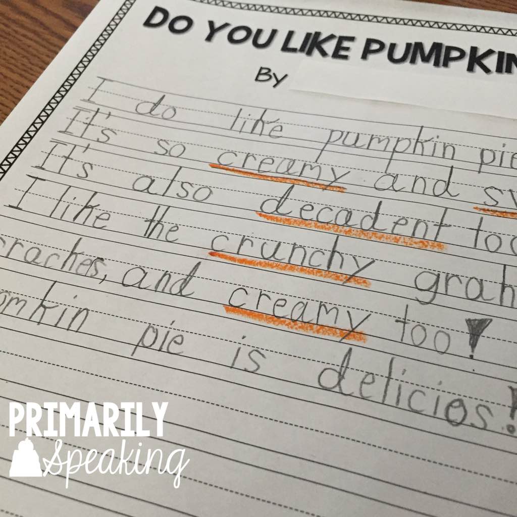 Pumpkin Pie in a Cup {Tasty Writing Activities} | Primarily Speaking