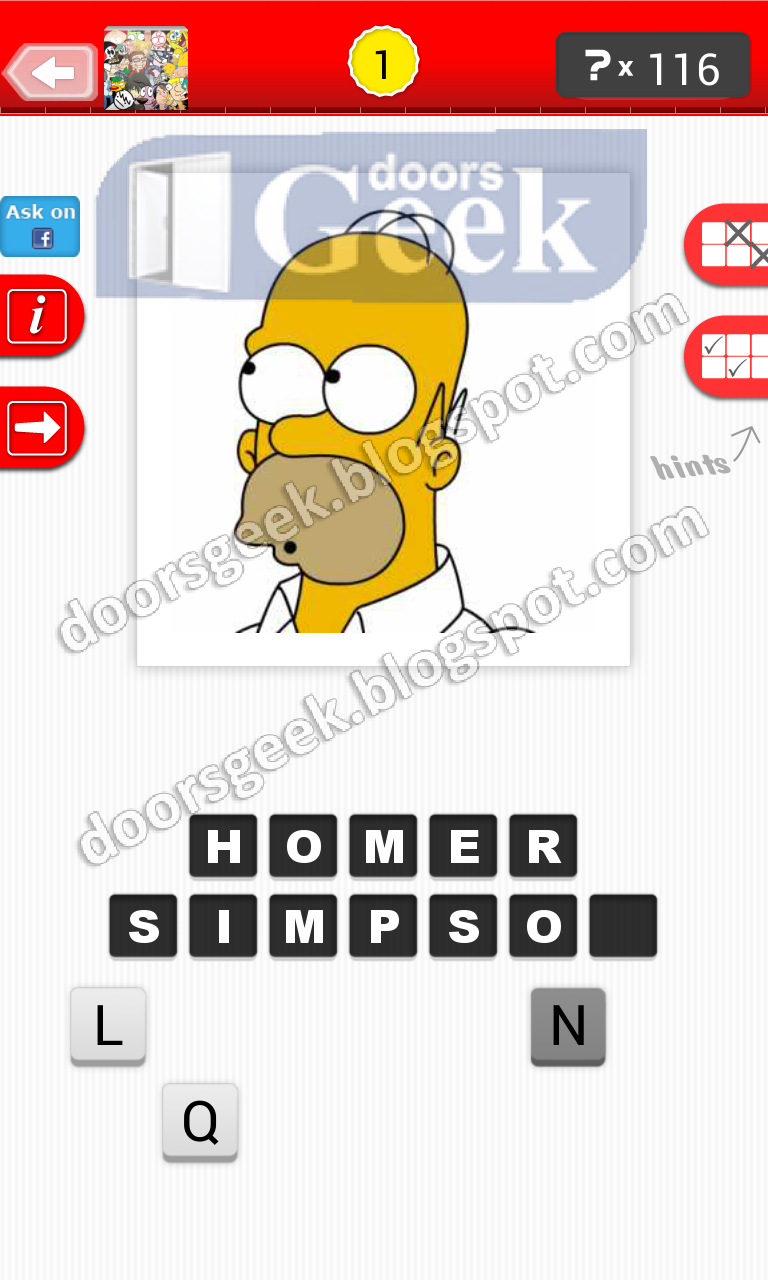 Guess The Cartoon Level 7-1 ~ Doors Geek