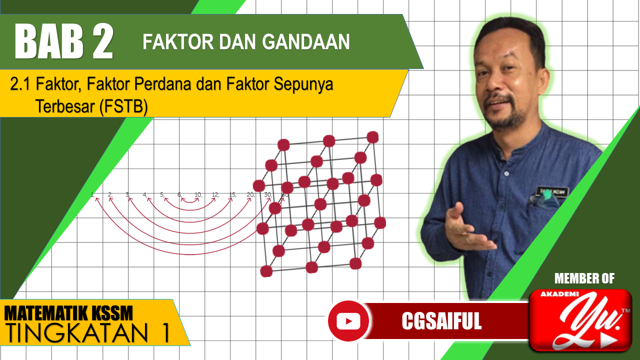 PDPC - MATEMATIK TINGKATAN 1, BAB 2 FAKTOR DAN GANDAAN. - Akademi Youtuber