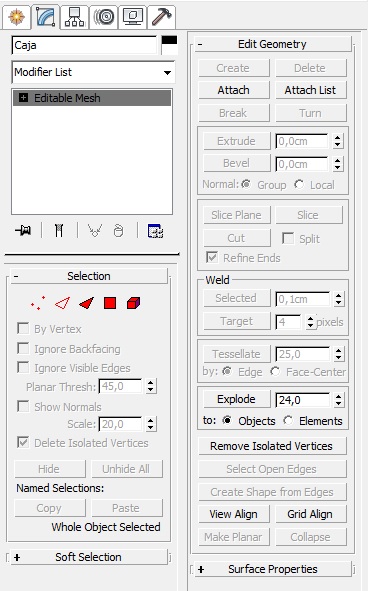 Interiores y 3D: 2.1. 3D Studio Max: editable mesh