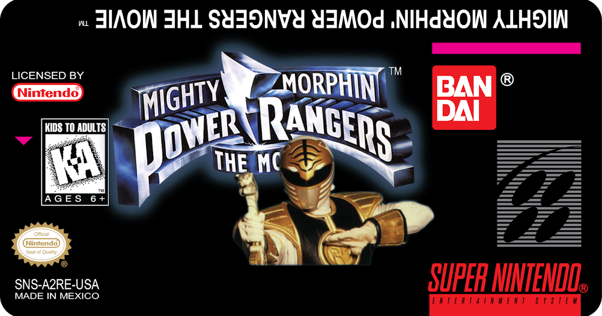 Super Nintendo Labels: Mighty Morphin' Power Rangers: The Movie (SNS ...
