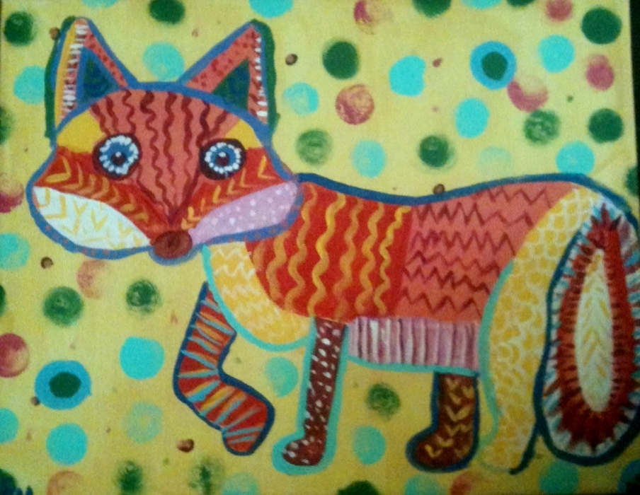 Angela Anderson Art Blog: Whimsical Fox Painting - After School Art