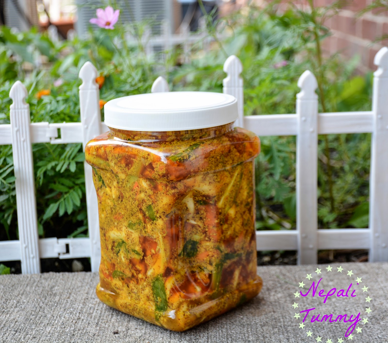 Nepali Tummy!!: Kadheko Tarkariharu ko Achar (Mixed Vegetables Pickle ...