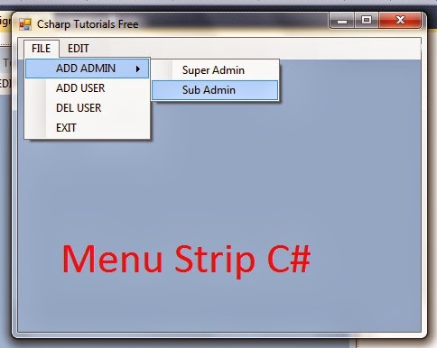 C# Tutorials : c sharp menu strip